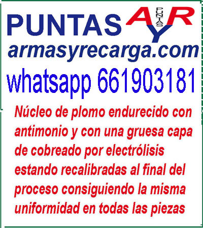 proyectiles recarga 9mm-Puntas recarga Ojivales recarga municion Arma corta